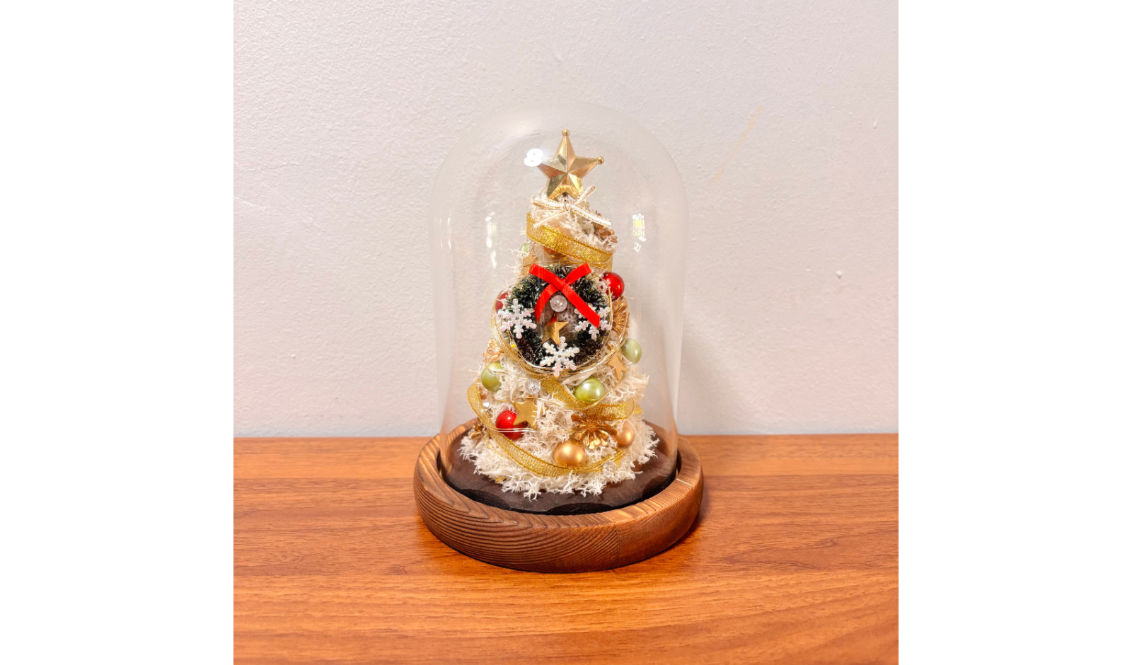 Winter White Christmas Dome | Elegant Preserved Floral Xmas Gift